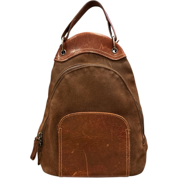 Sundance | Bags | Sundance Cognac Brown Leather Suede Backpack Sling ...